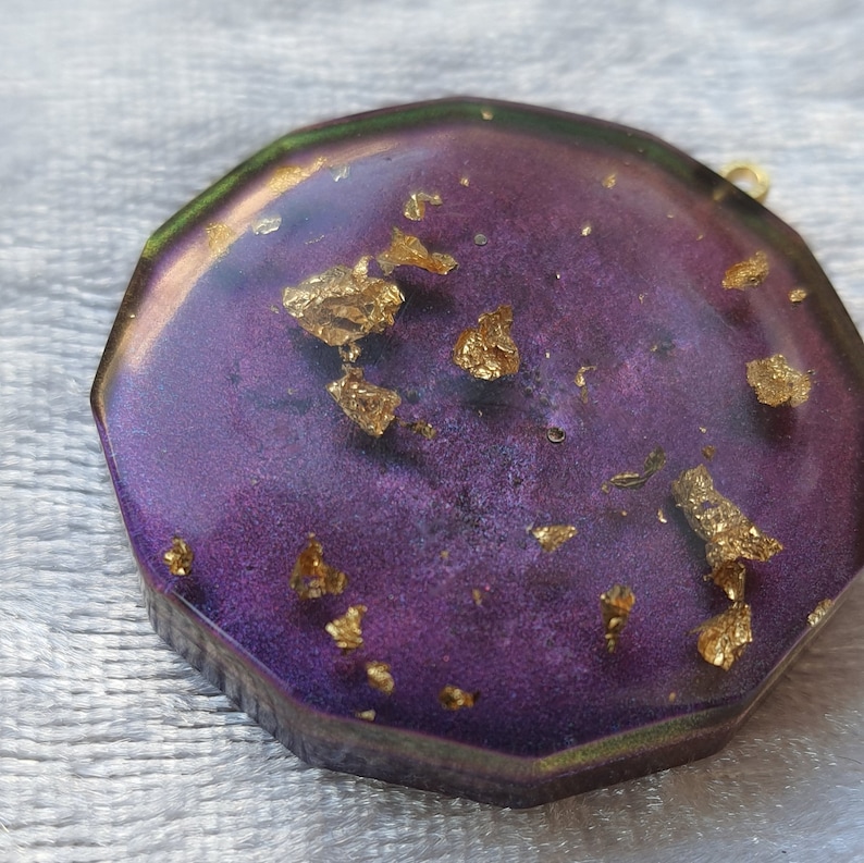 Large Purple Gold Resin Star of David Pendant, Bohemian Aurora Galaxy ...