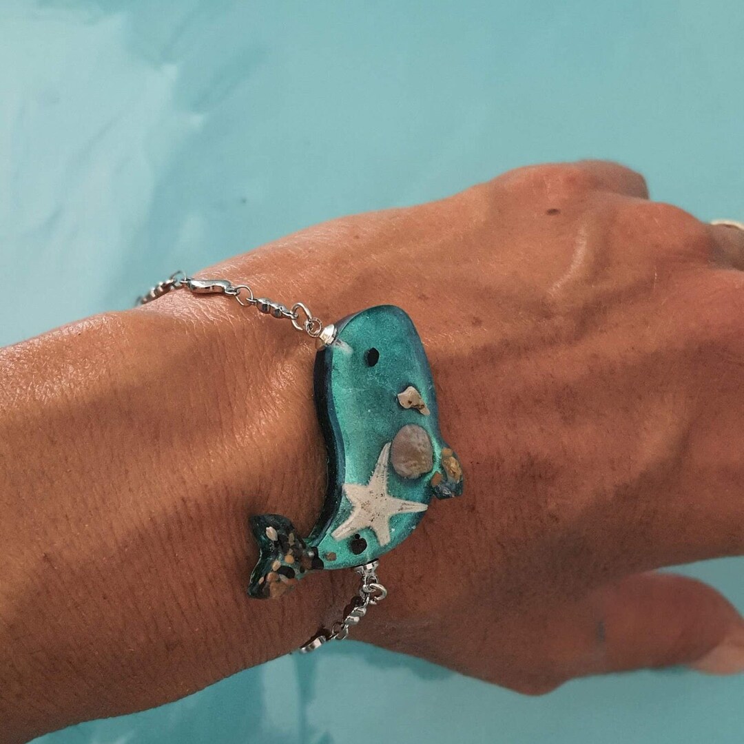 Ocean Bracelet, Turquoise Whale Silver Bracelet , for Women, Fun ...