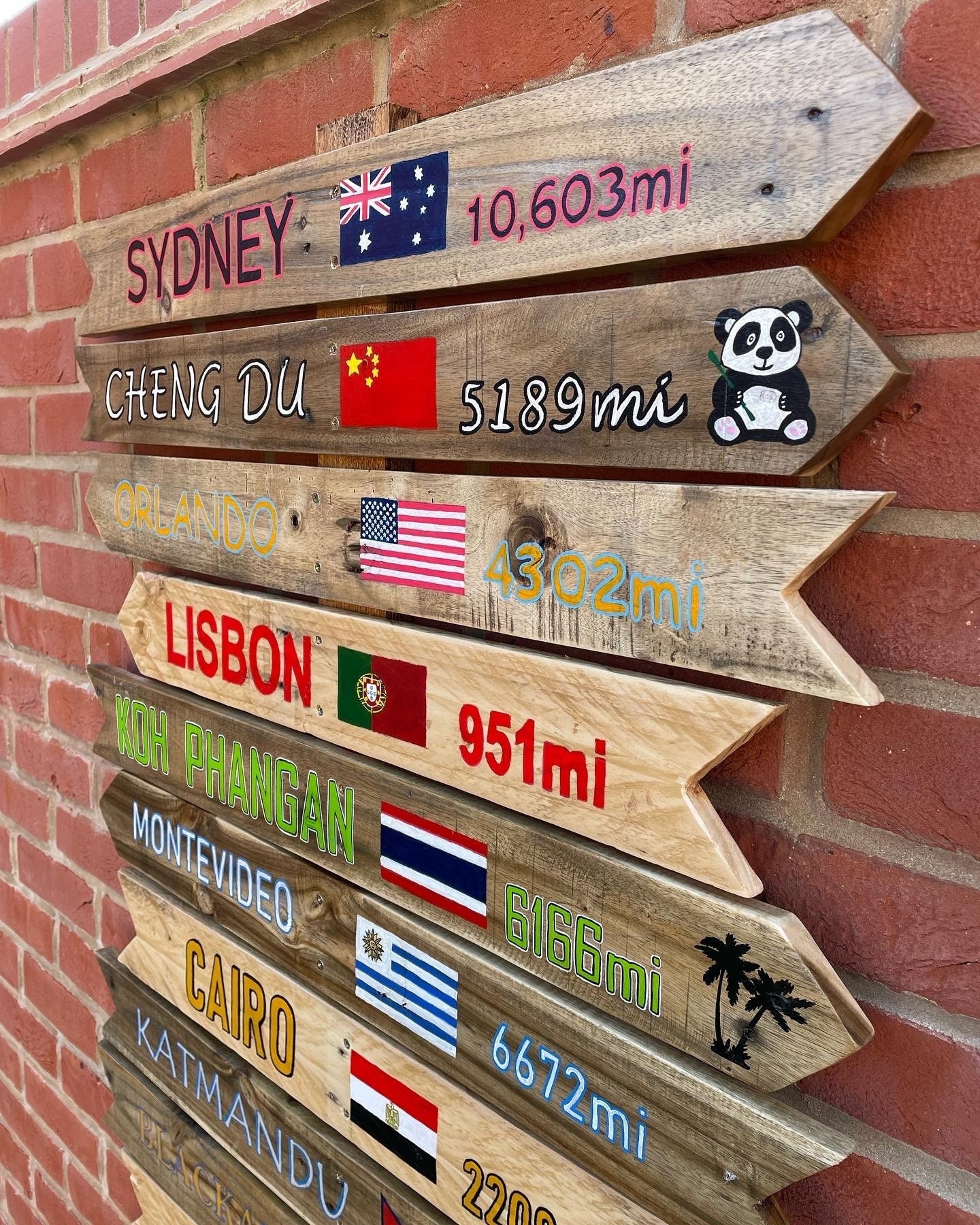 Personalised Hand Painted Directional Travel Sign Garden - Etsy