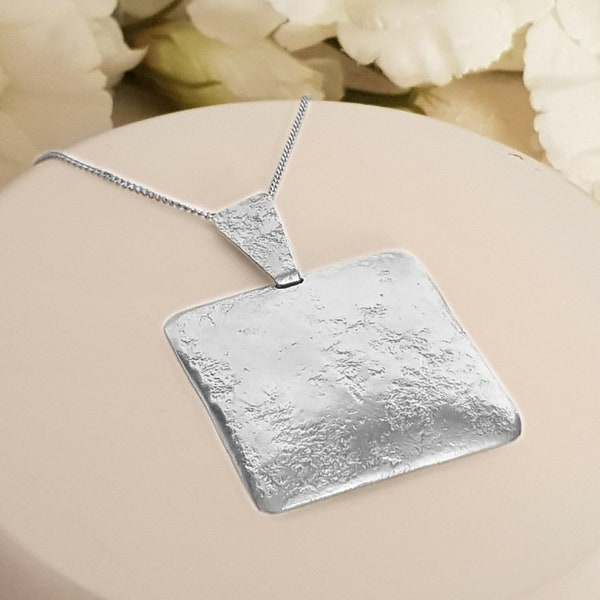 Large Silver Pendant - Etsy