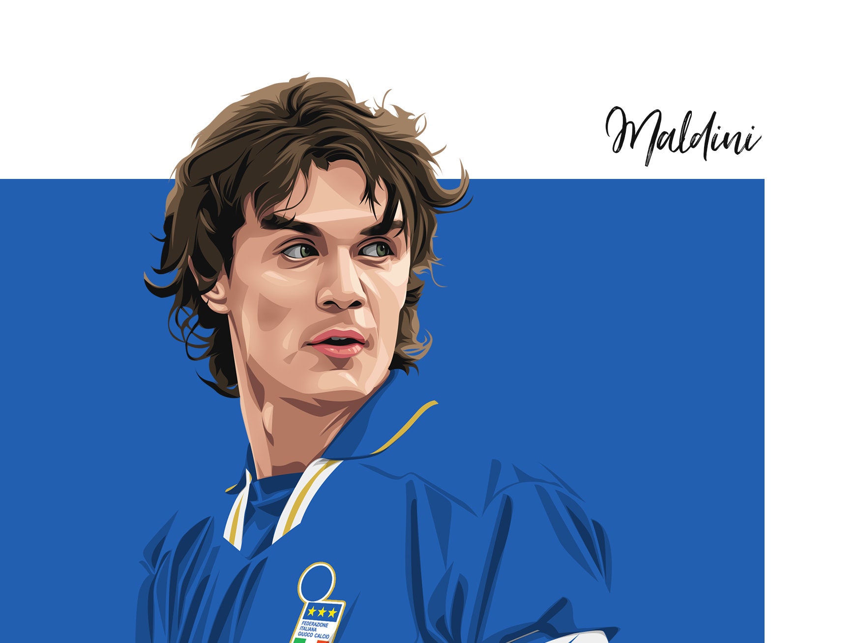 Paolo Maldini Art Italy AC Milan Minimal Graphic Football - Etsy UK