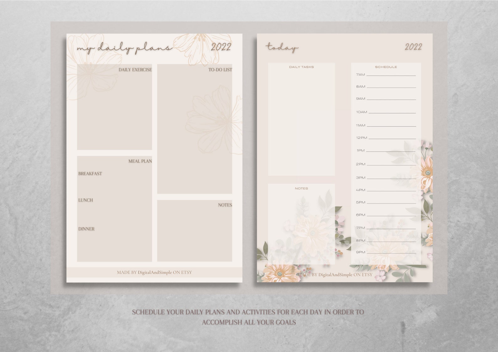 2022 Boho Editable Planner | 2022 Boho Printable Planner | Daily ...