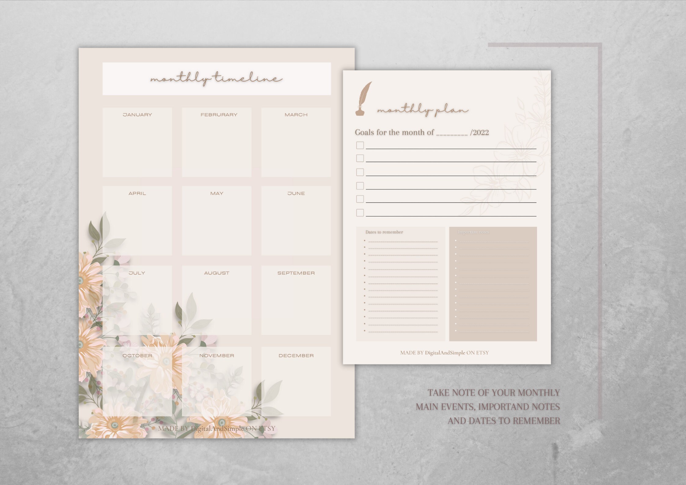 2022 Boho Editable Planner 2022 Boho Printable Planner Daily Planner ...