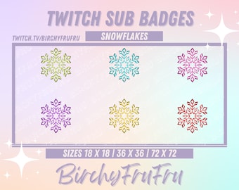 Badges: Snowflakes P2U Holiday, Twitch Badges, Twitch Streamer, Sub ...