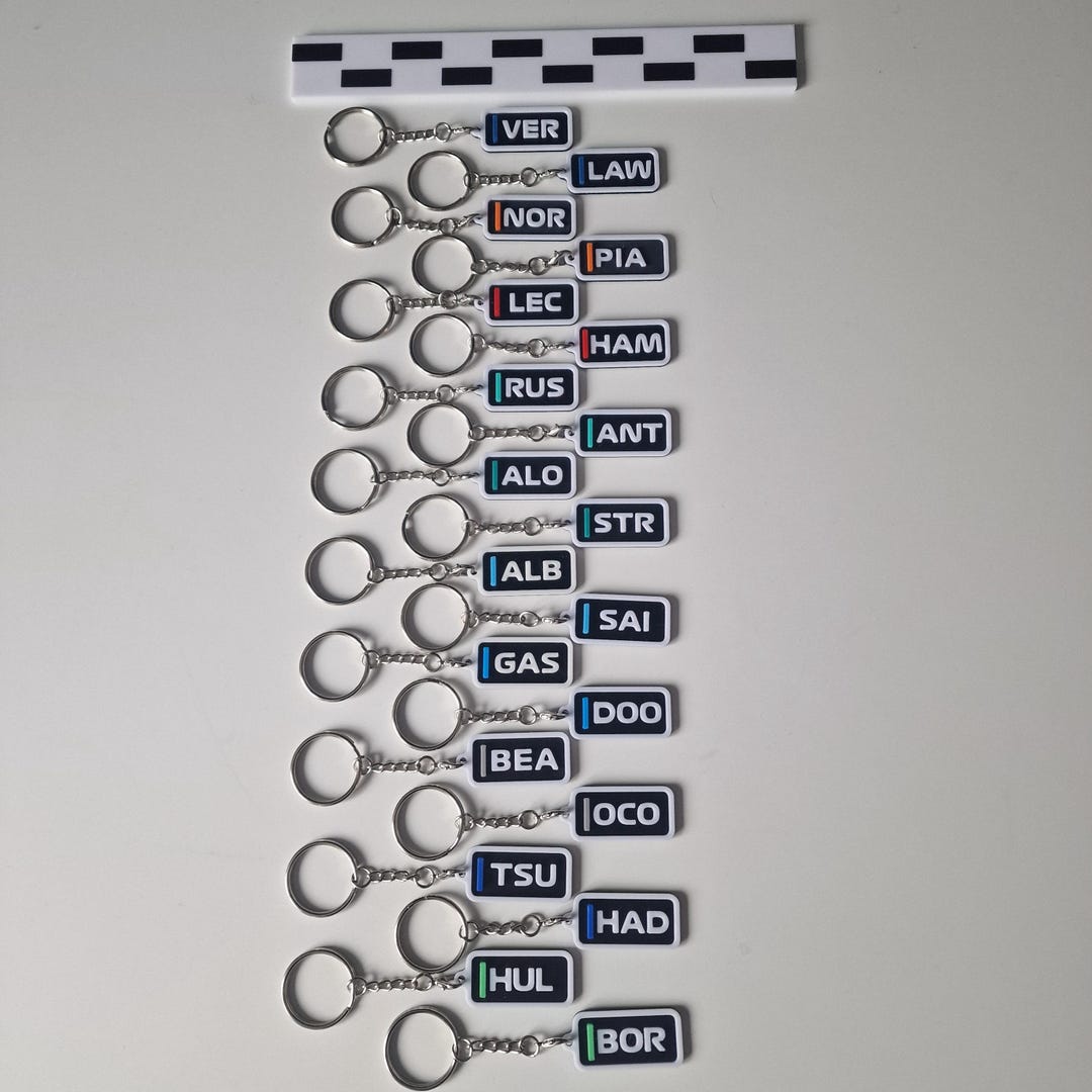 Formula 1 Drivers Keyring, F1 Drivers Timing Name Tags Keychains ...