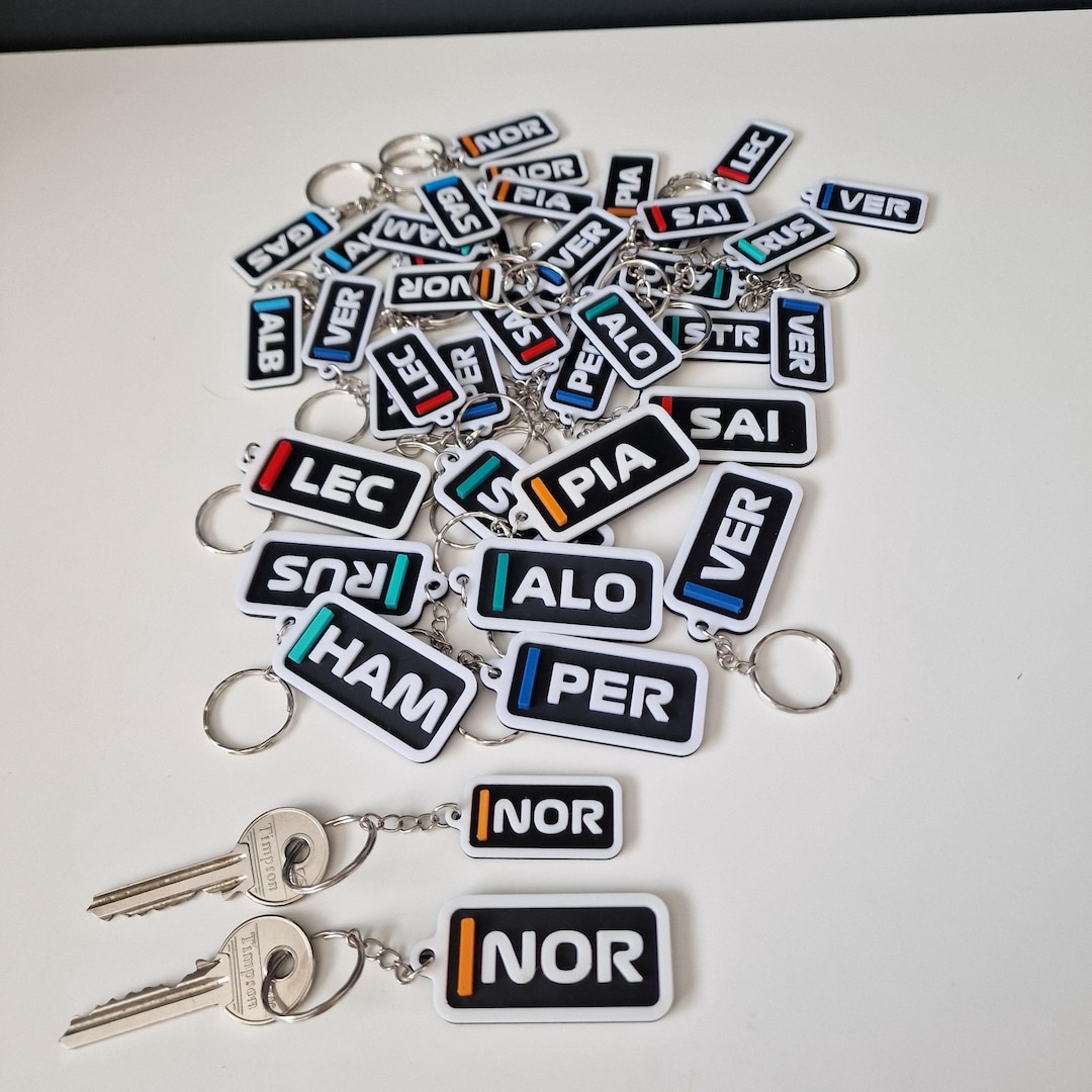 Formula 1 Drivers Keyring, F1 Drivers Timing Name Tags Keychains ...