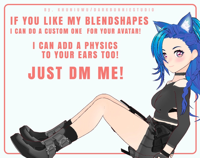 Premade 3D VTUBER Model Adoptable 52 BLENDSHAPES for Iphone/ipad VRM Model Pefect for Streaming ...