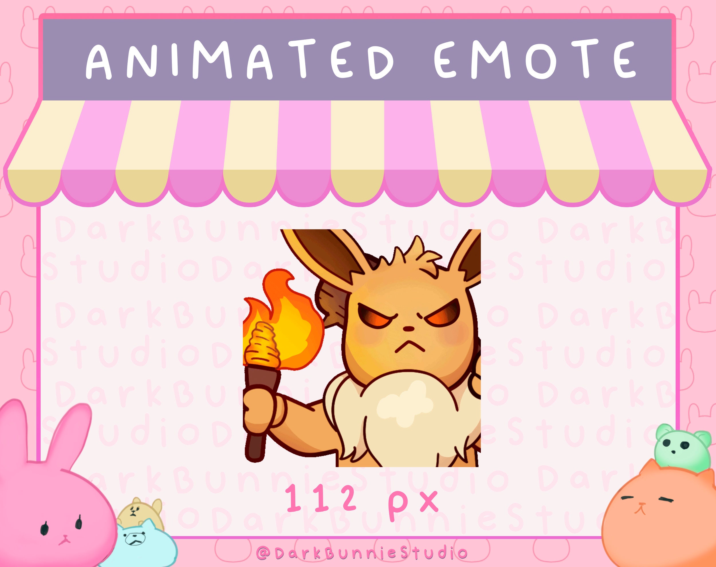 Eevee Torch ANIMATED EMOTE for Twitch and Discord - Etsy