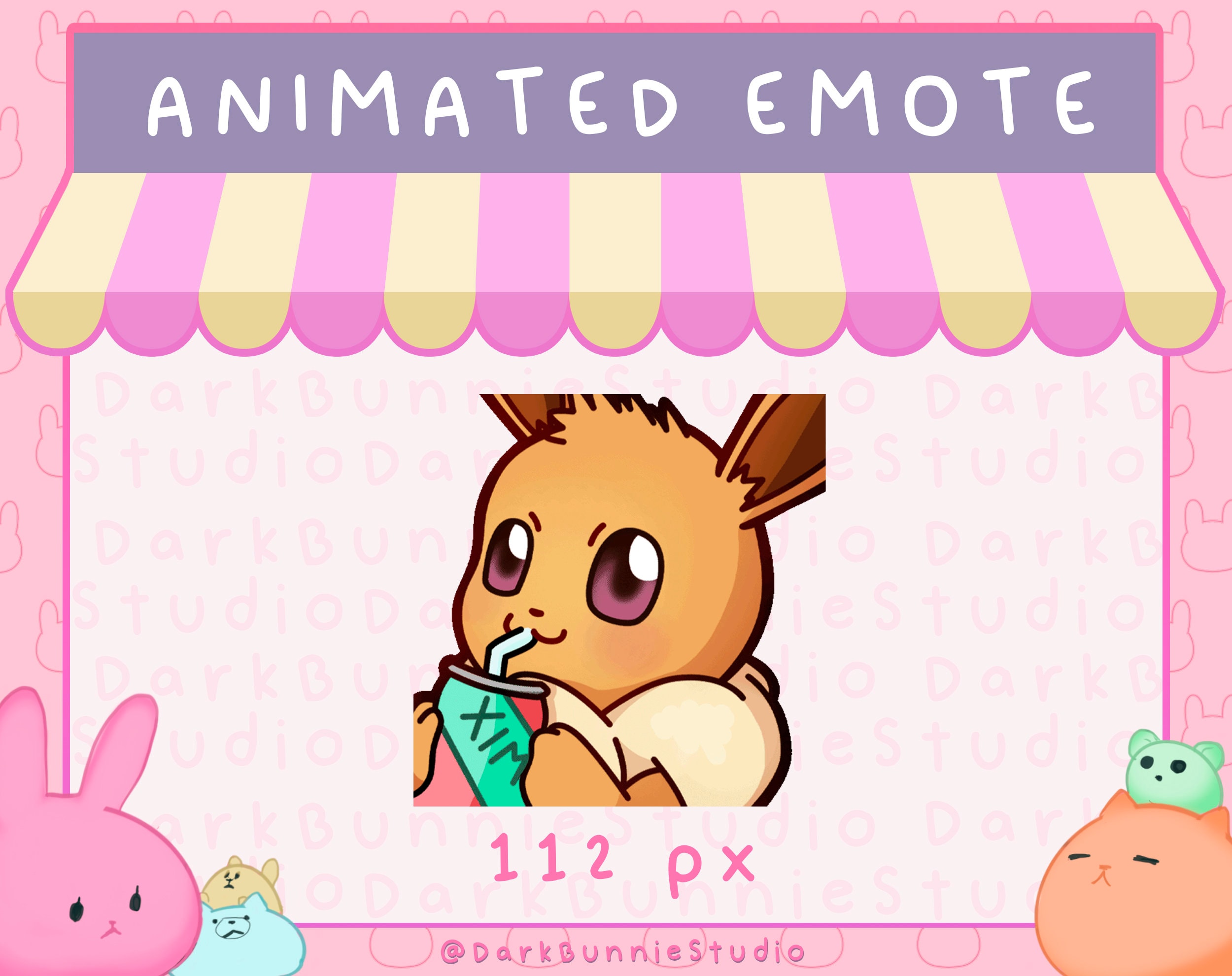 Eevee Sip / Spin ANIMATED EMOTE for Twitch and Discord - Etsy
