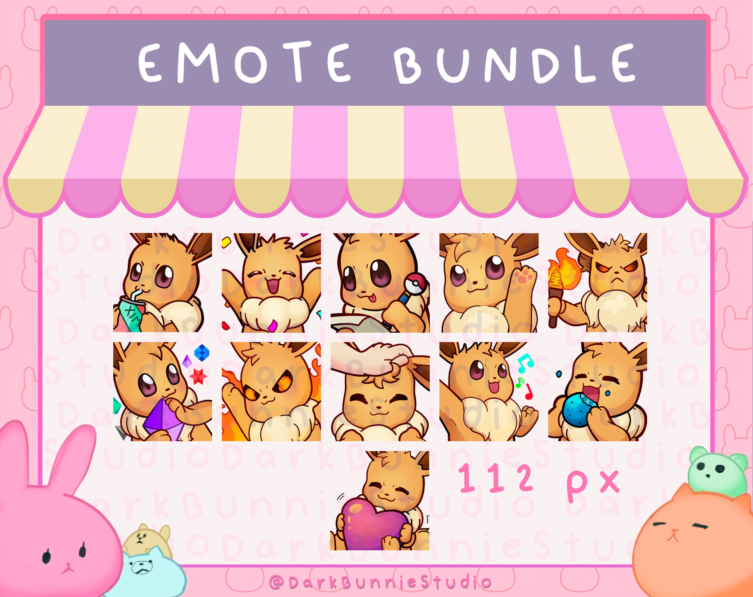Eevee EMOTES BUNDLE for Twitch and Discord (NO Animated) - Etsy