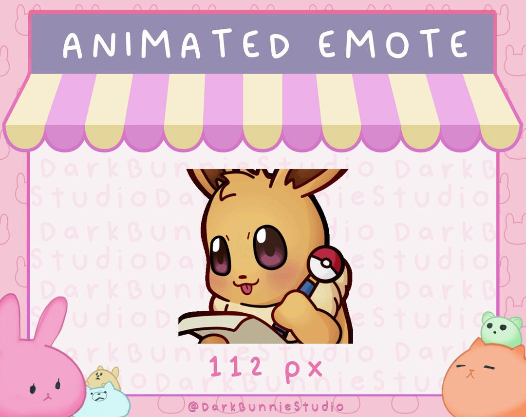 Eevee Writing ANIMATED EMOTE for Twitch and Discord - Etsy