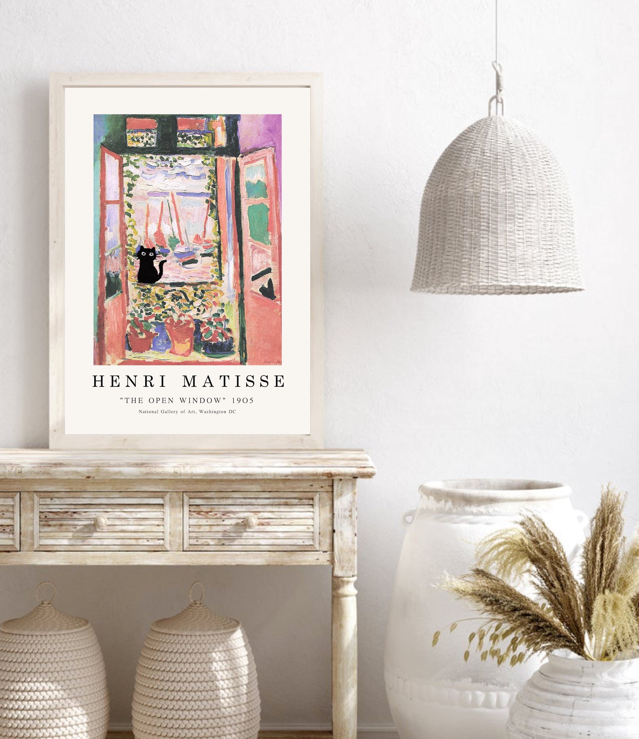 Henri Matisse Cat Print, Matisse Open Window Cat Poster, Black Cat Art ...