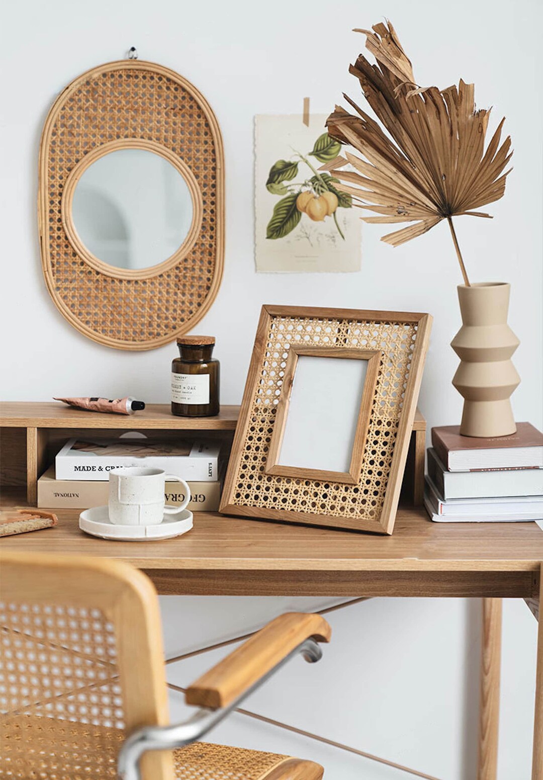 Natural Rattan Photo Frame,5x7 In'' Glass Natural Photo Frame,hand ...