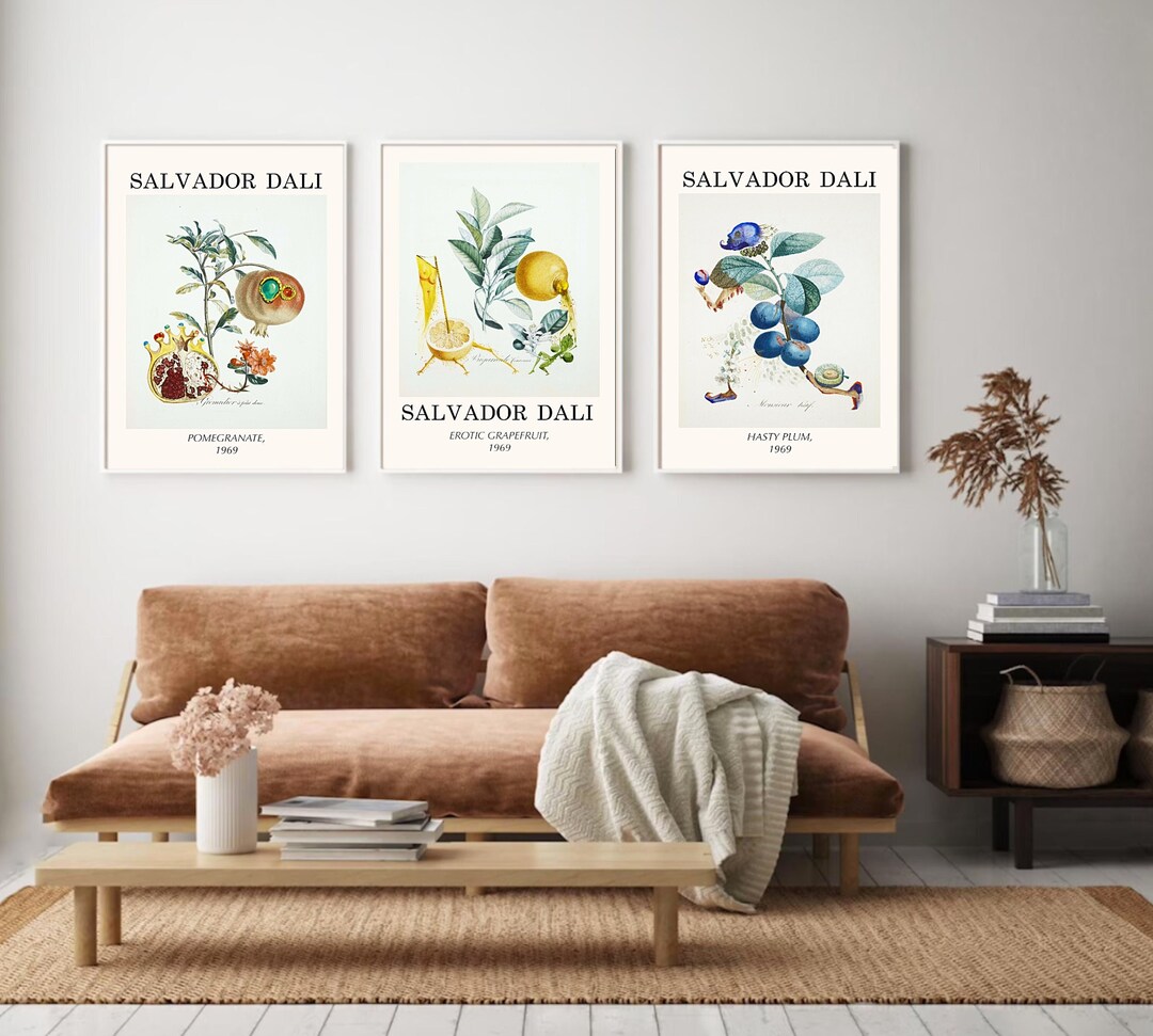 Salvador Dali Fruit Print Set of 3, Dali Art, Surrealism,retro Gallery ...