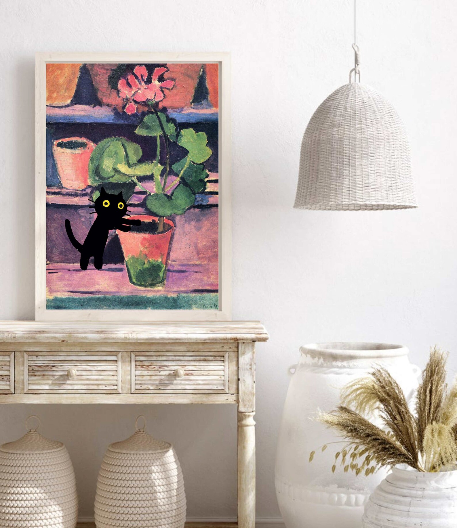 Henri Matisse Cat Print Matisse Pot of Geraniums Cat - Etsy
