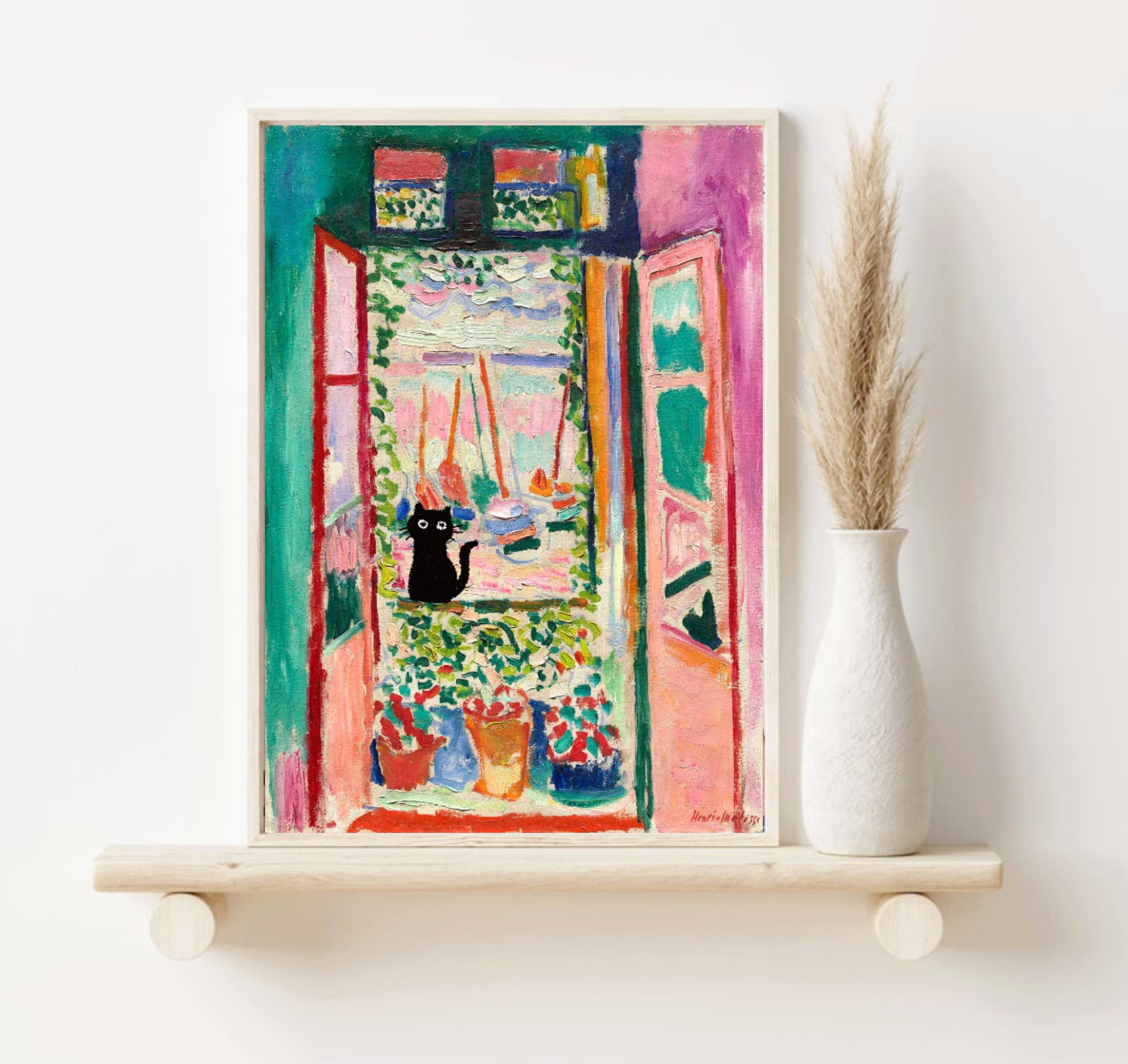 Henri Matisse Cat Print, Matisse Open Window Cat Poster, Black Cat Art ...