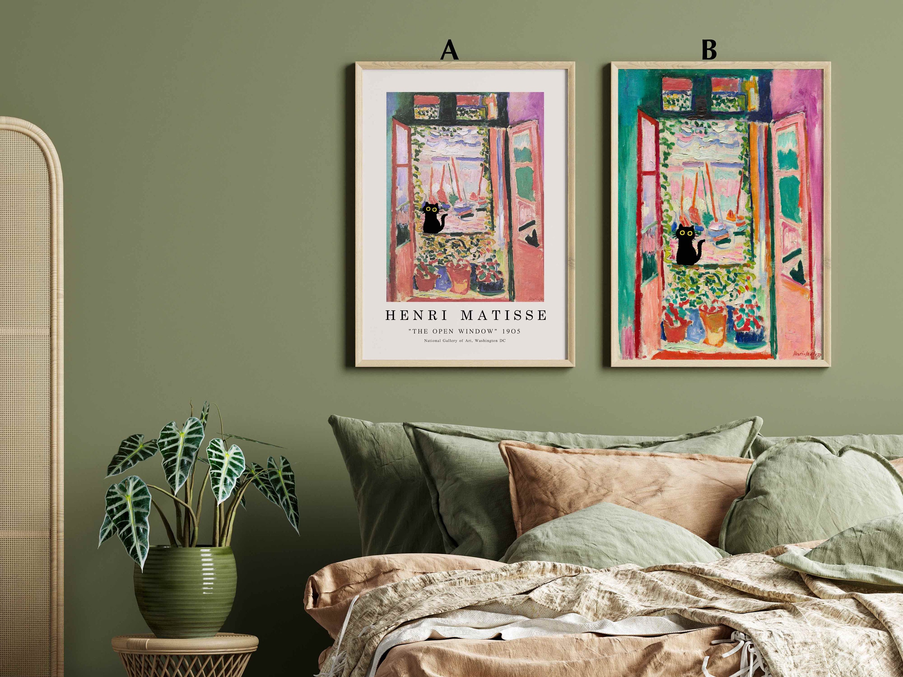 Henri Matisse Cat Print, Matisse Open Window Cat Poster, Black Cat Art ...