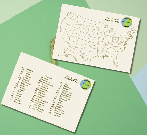 PDF Colouring Map Travel Gift Printable Download US Travel Map Guide 1 ...