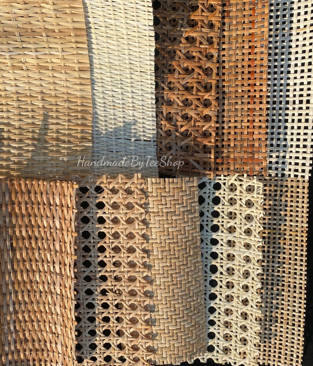 SET Samples Pack Natural Pre Woven Rattan Cane Webbing for Furniture ...