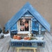 Blue Key Holder, Key Organizer With Four Hooks, Decoupage Wooden Wall ...