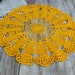 Vintage Yellow Crocheted Doily, Beautiful Round Handmade Doily, Cotton ...