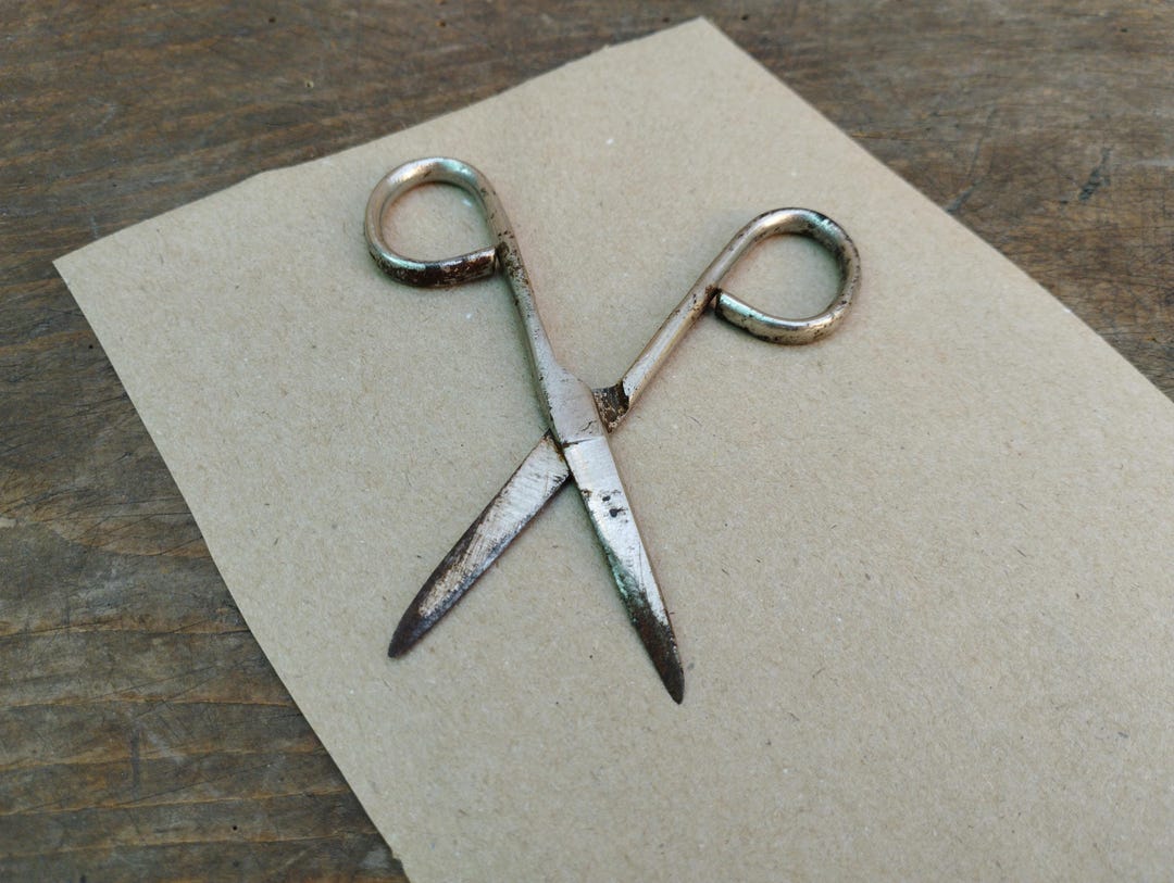 Old Small Metal Scissors for Cutting Paper, Vintage Paper Scissors ...