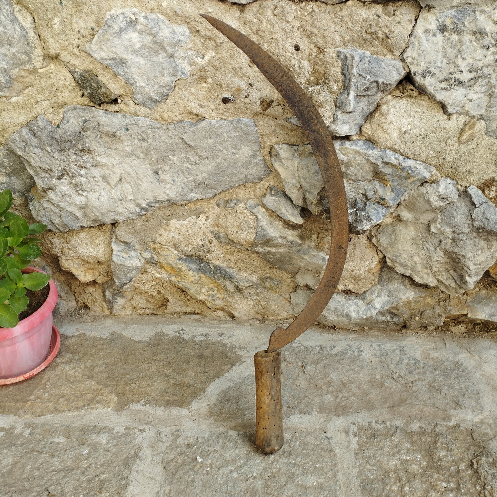 Vintage Rusty Sickle, Primitive Sickle, Old Metal Sickle With Wooden ...