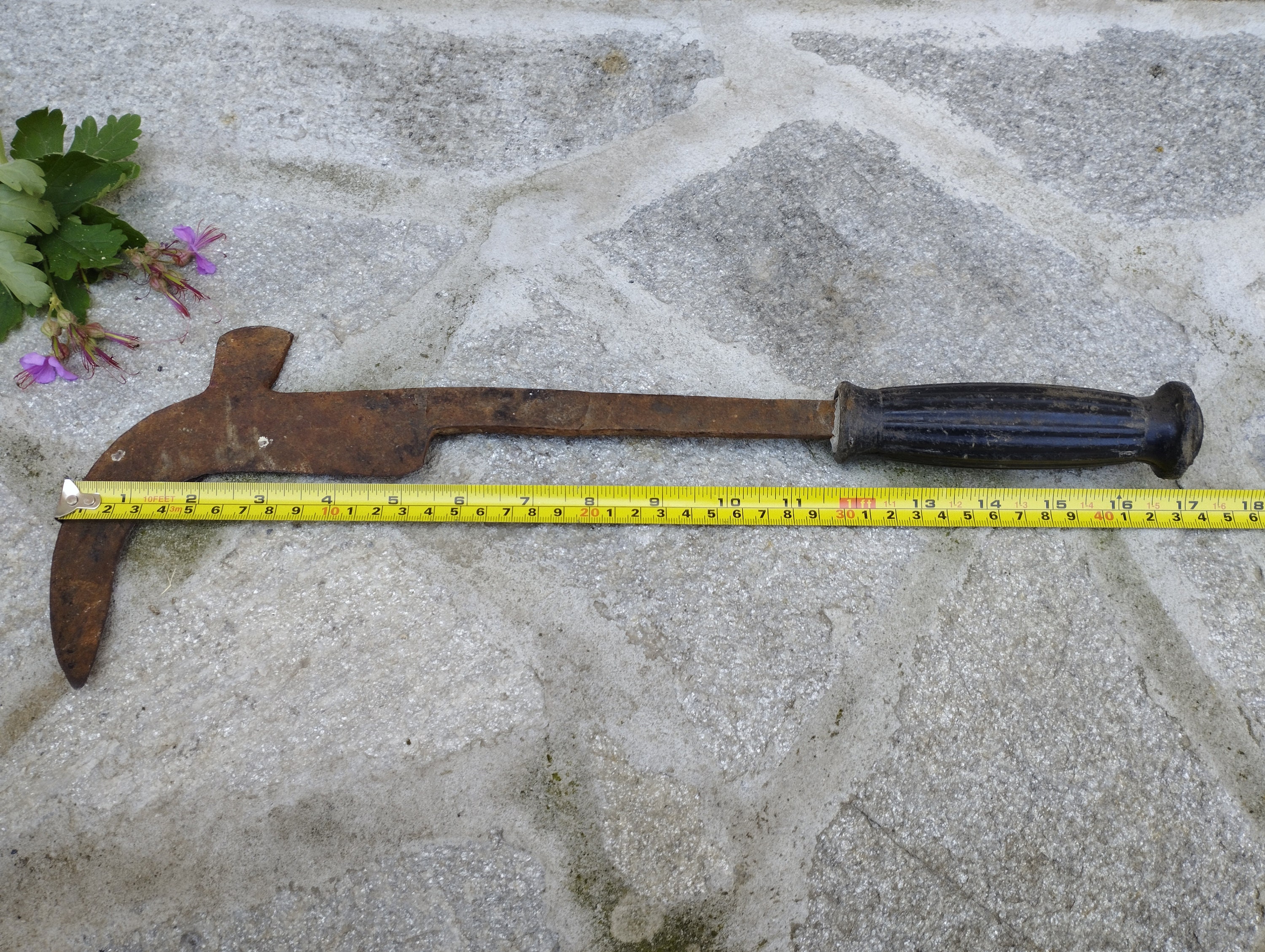 Retro Sickle With Handle, Billhook, Hand Forged Sickle, Primitive Rusty ...