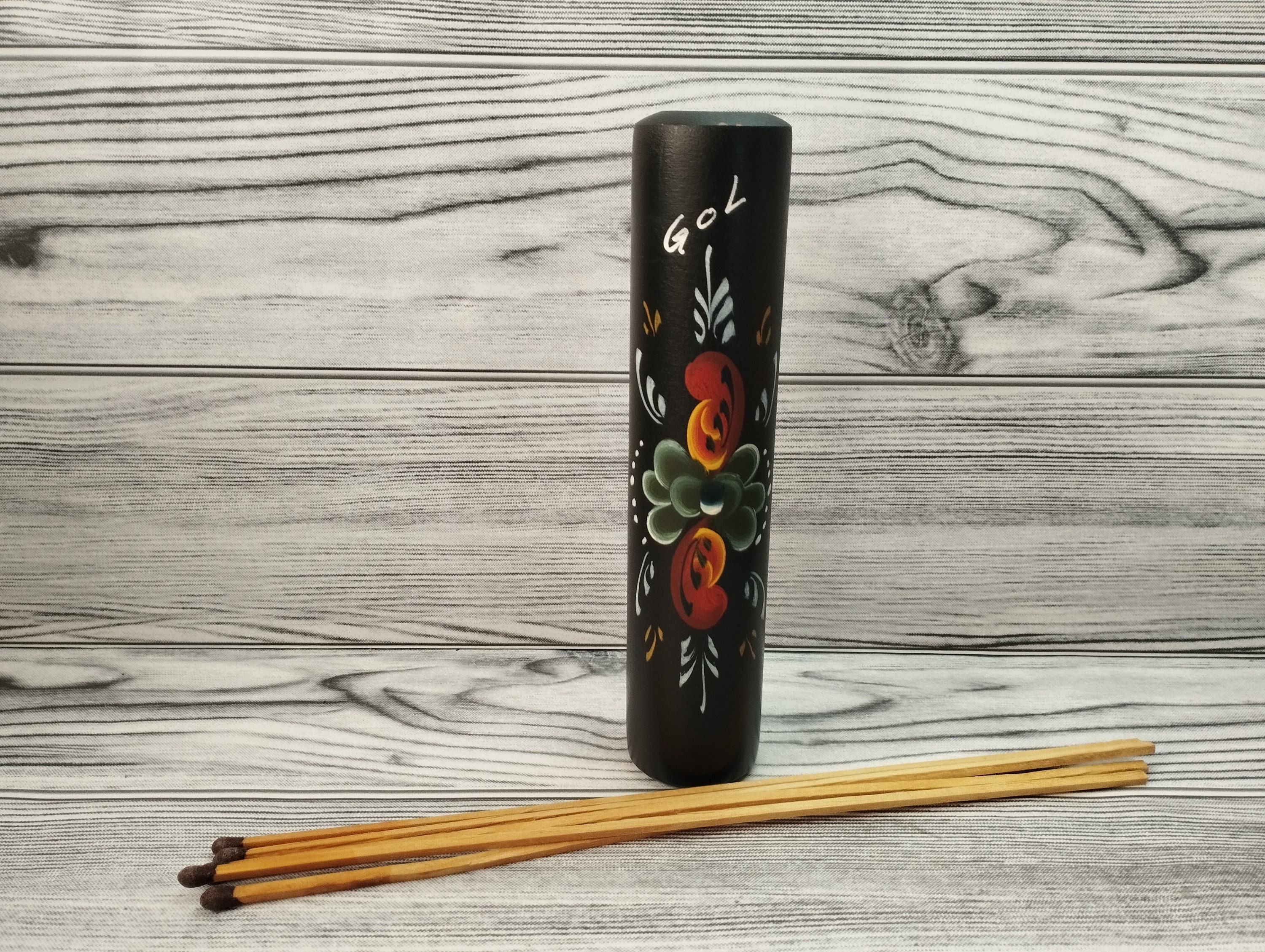 Vintage Tall Wooden Match Box Painted Long Match Holder - Etsy