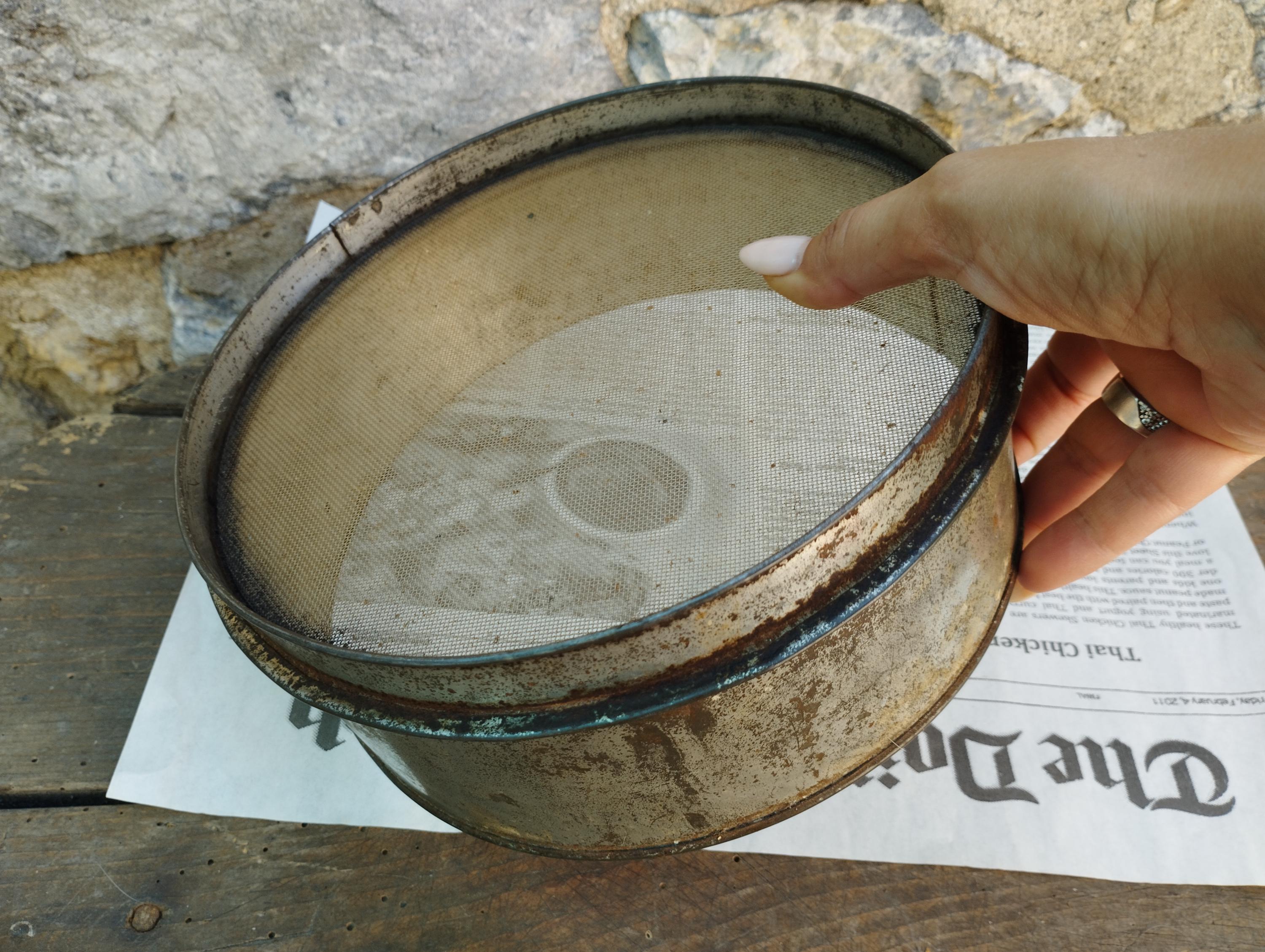 Vintage Flour Sifter, Rusty Metal Sieve, Old Sieve, Metal Sifter ...