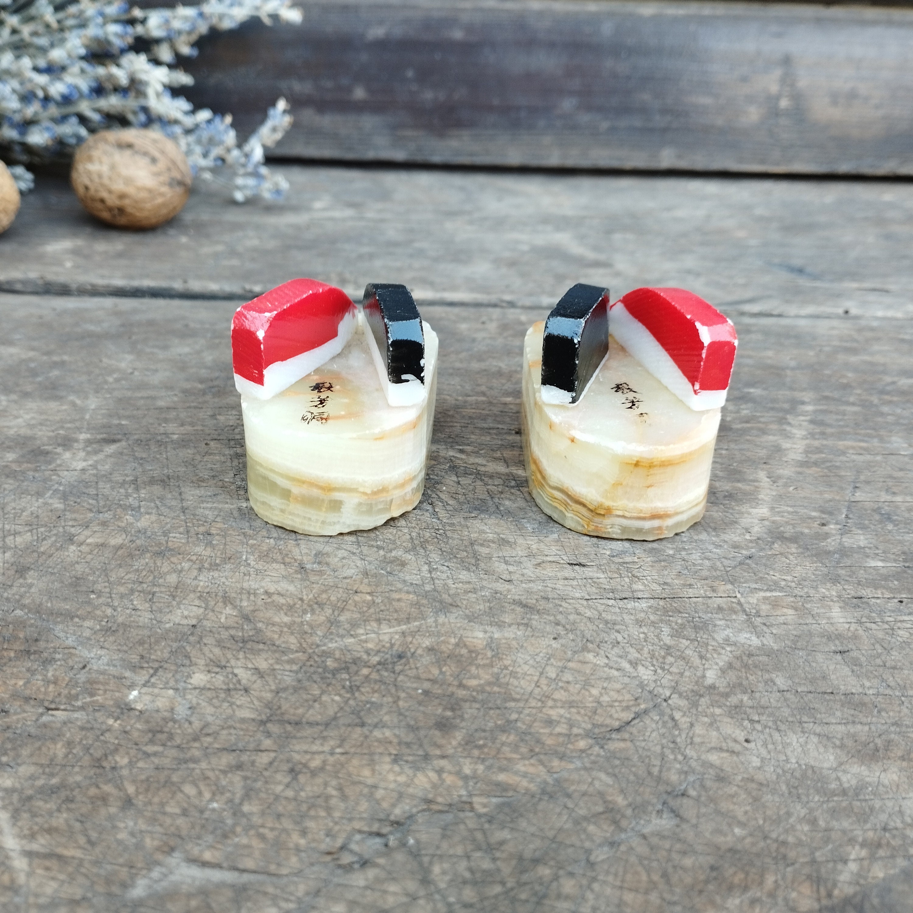 Vintage Marble Japanese Shoe Figures: Onyx Home Decor (set) - Etsy