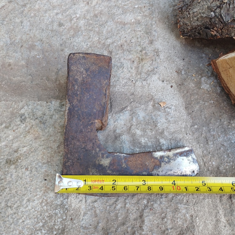 Antique Metal Rusted Ax Head, Primitive Ax Head, Old Farm Axe, Hand ...