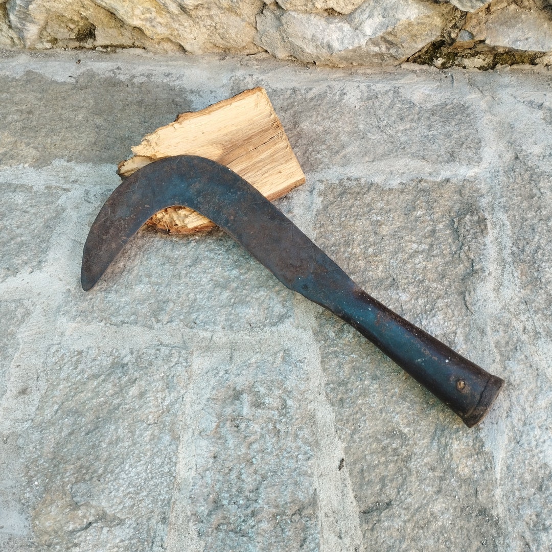 Antique Vintage Billhook, Rusty Garden Pruning Tool, Hand Forged ...