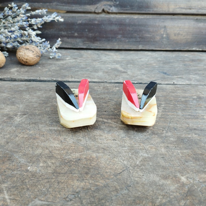 Vintage Marble Japanese Shoe Figures Japanese Traditional - Etsy