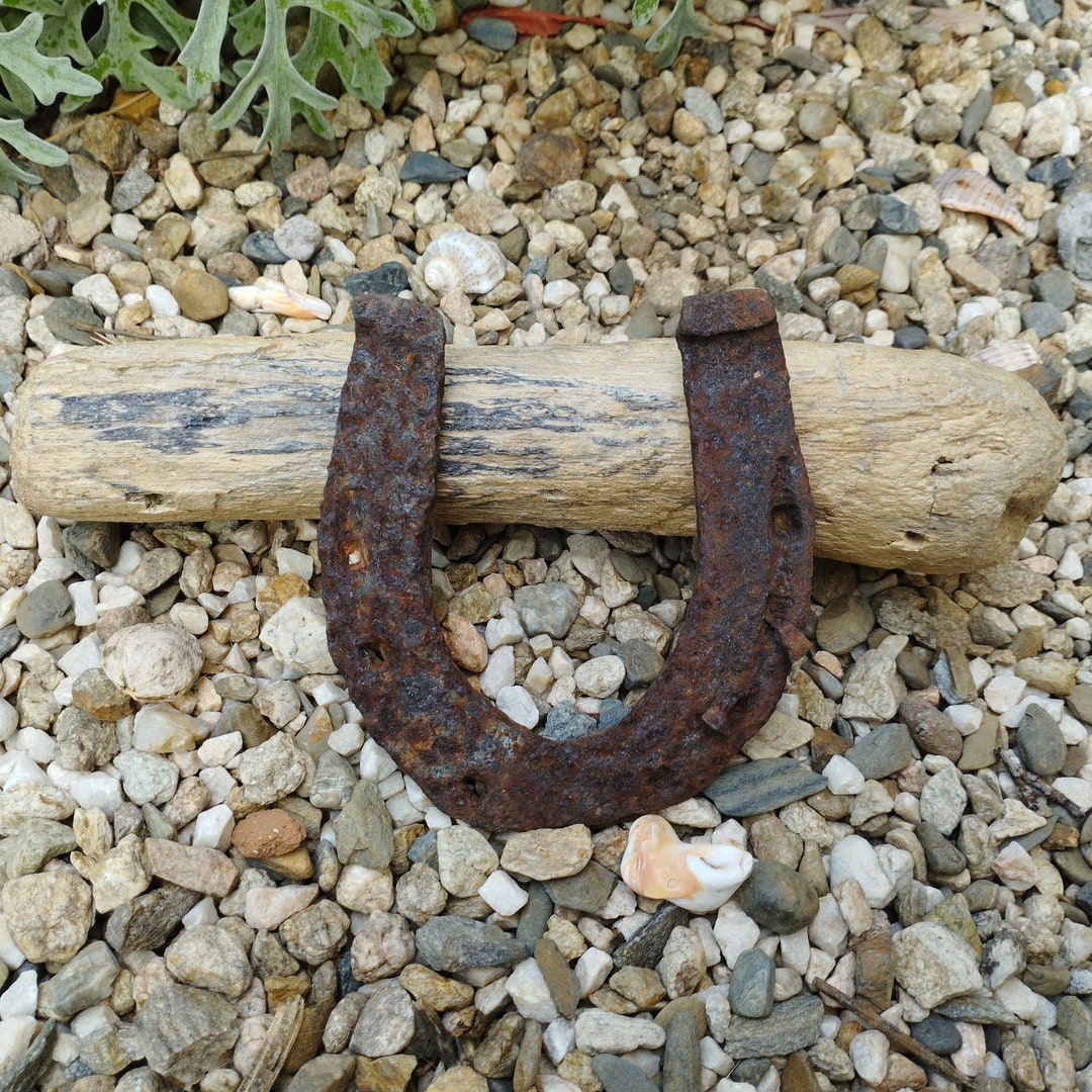 Antique Rusty Horseshoe, Hand Forged Primitive Iron Horse Shoe ...