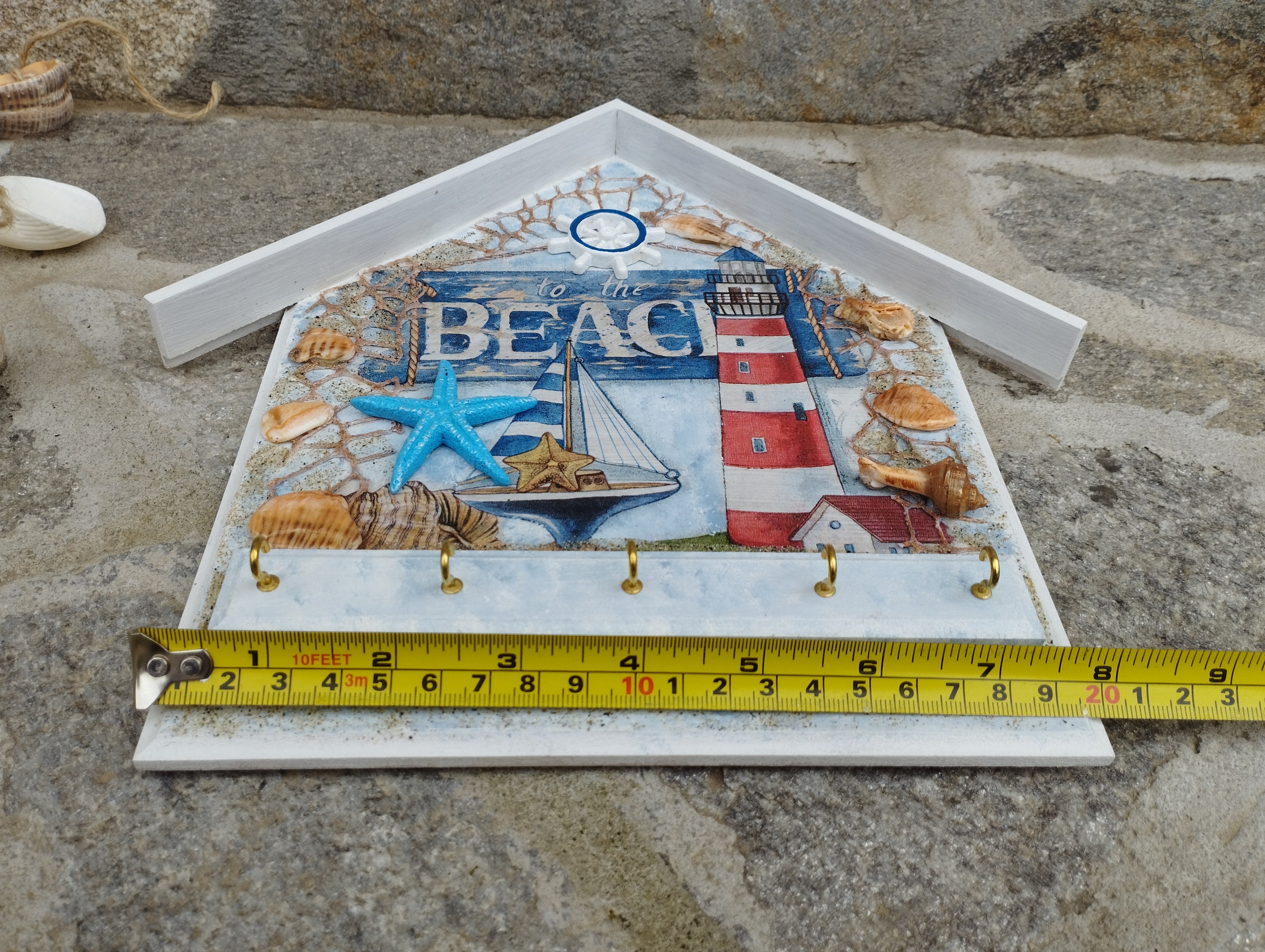 Beach Key Holder Marine Style Key Hanger Wooden Wall Key - Etsy