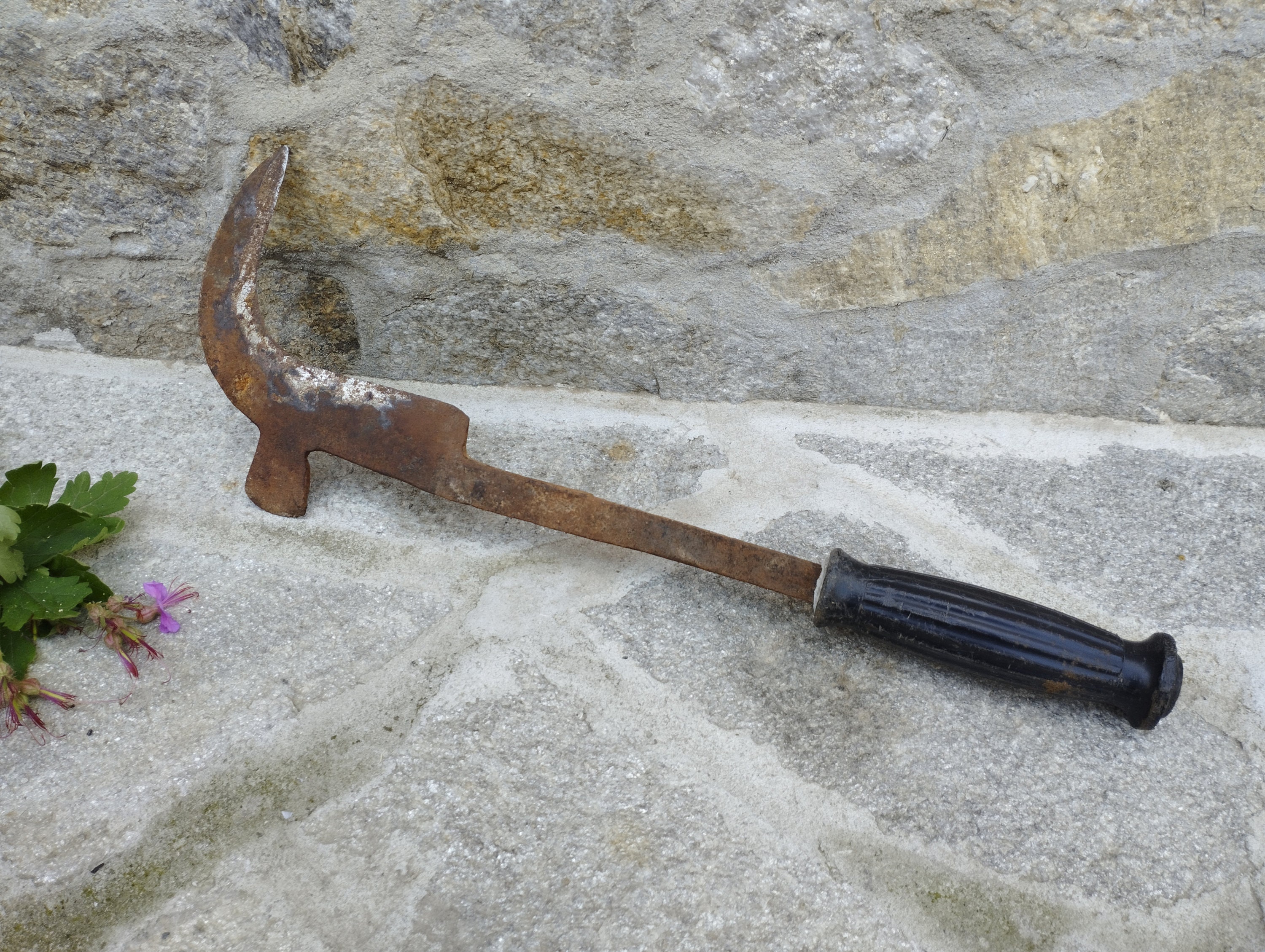 Retro Sickle With Handle, Billhook, Hand Forged Sickle, Primitive Rusty ...