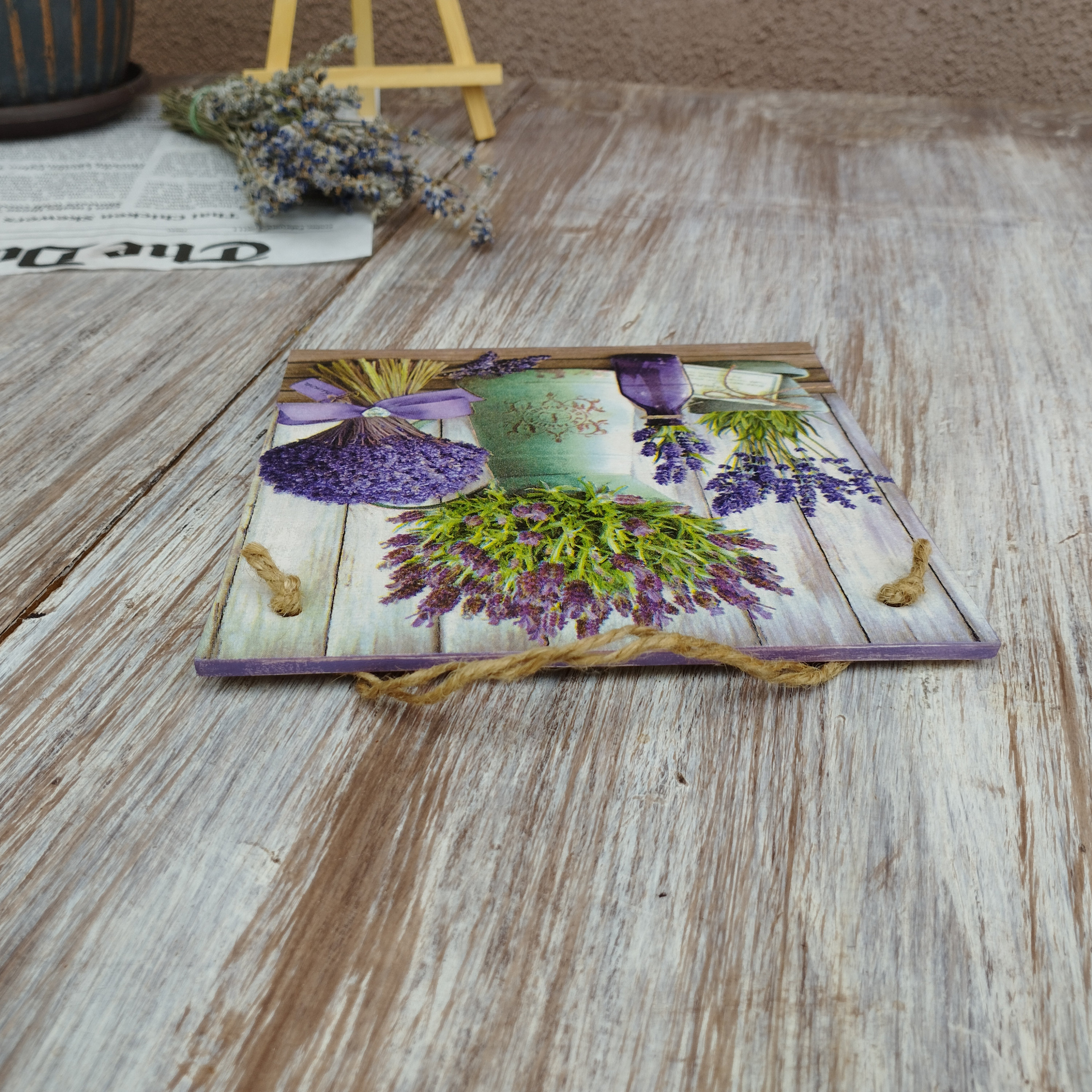 Lavender Sign, Decoupage, Wooden Wall Decoration, Hanging Wall Sign ...