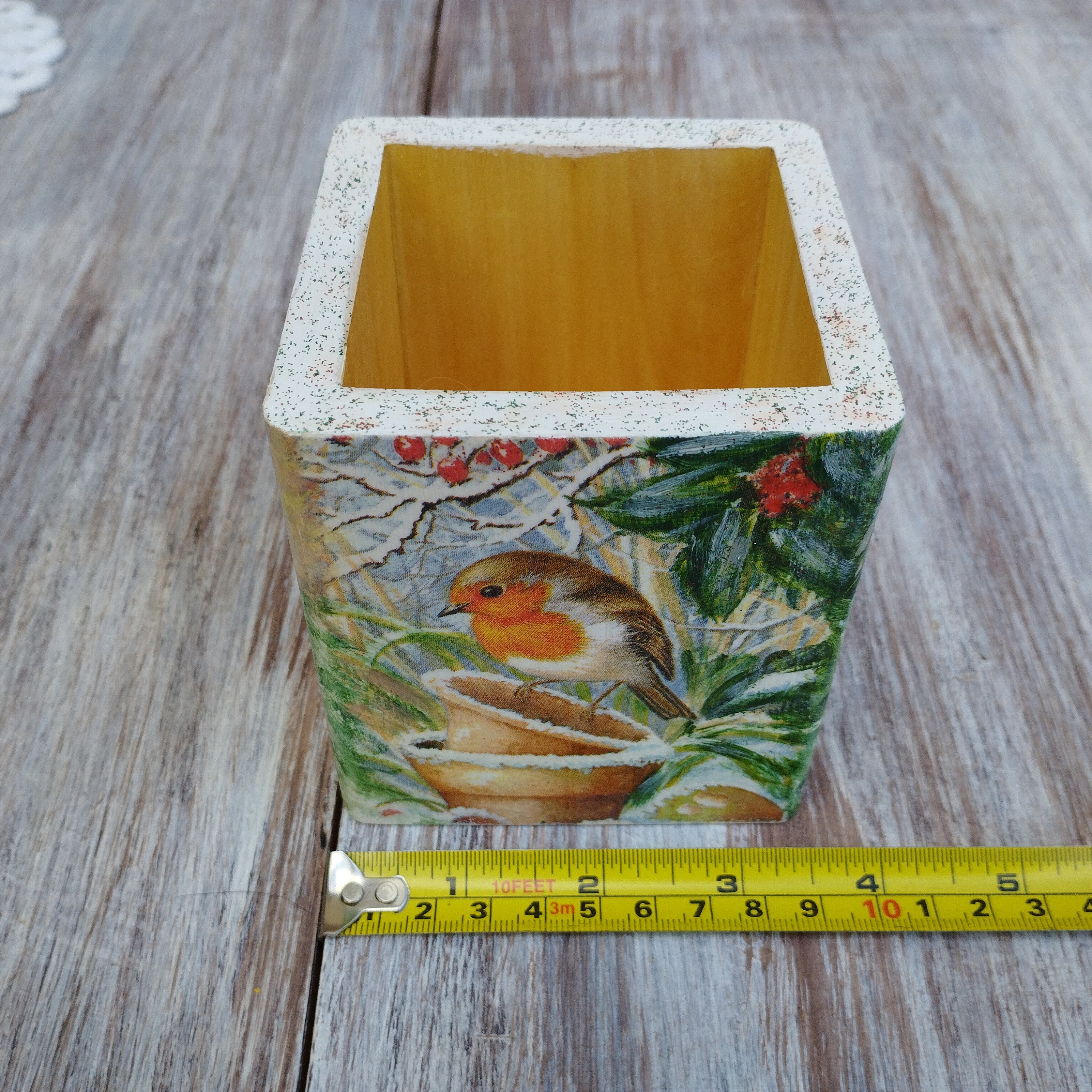 Wooden Pencil Holder Robin Pen Holder Desk Accessory - Etsy