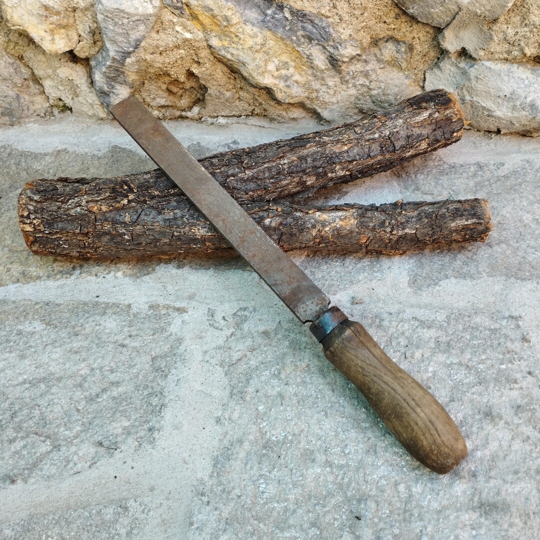 Antique Metal File With Wooden Handle, Vintage Metal File, Rusty Tool ...