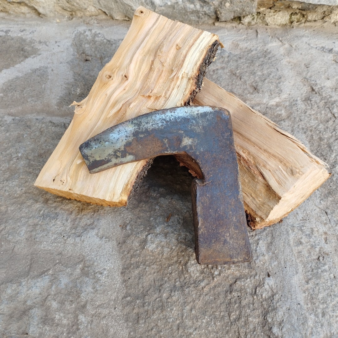 Antique Metal Rusted Ax Head, Primitive Ax Head, Old Farm Axe, Hand ...