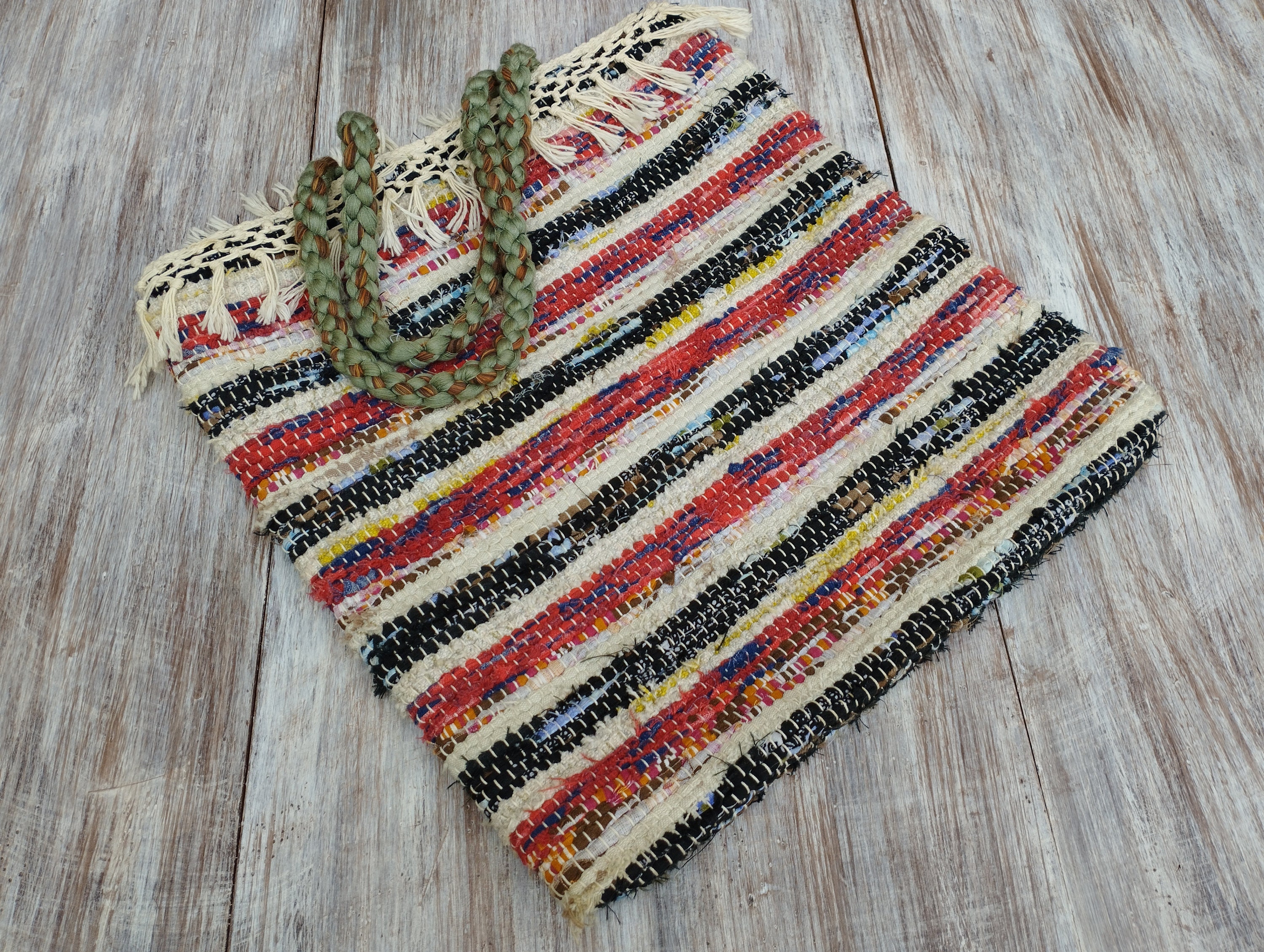 Vintage Rag Bag, Handmade, Cotton Rag Bag, Swedish Vintage Bag ...