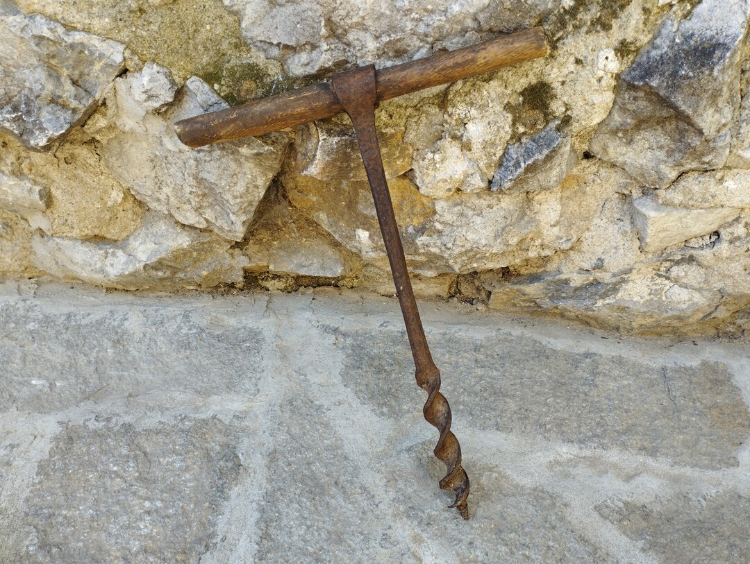 Vintage Rustic Wood Drill Bit, Antique Hand Drill Woodworking, T-shaped ...