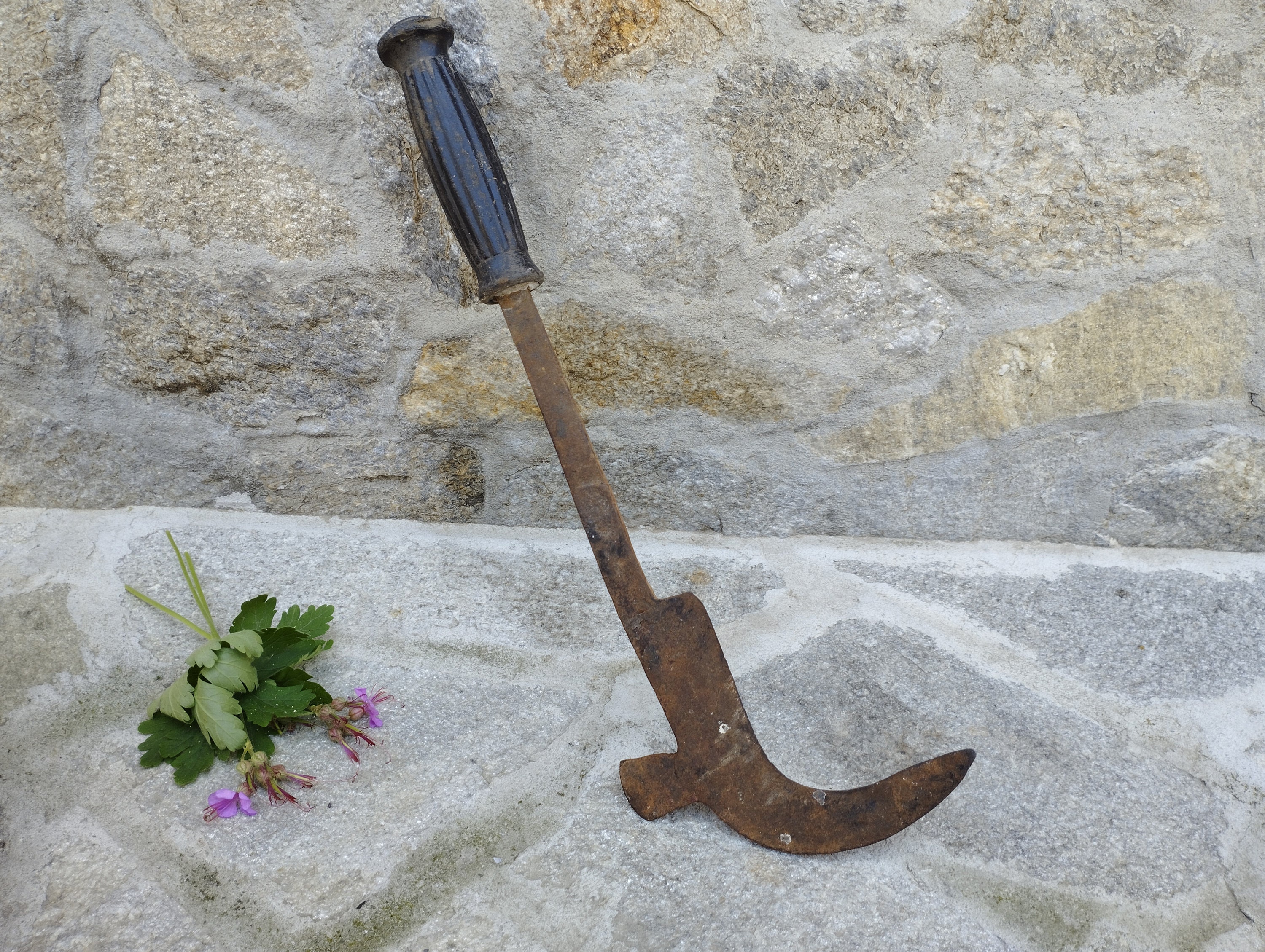 Retro Sickle With Handle, Billhook, Hand Forged Sickle, Primitive Rusty ...