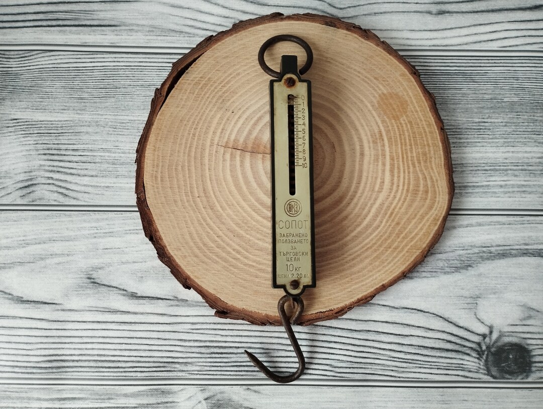 Vintage Hanging Scale 10 Kg, Spring Balance Scale, Rustic Decorating ...