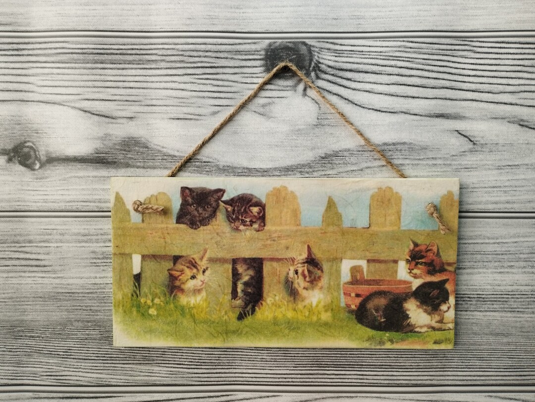 Kitten Wall Decoration Wooden Hanging Sign Kitten Sign - Etsy