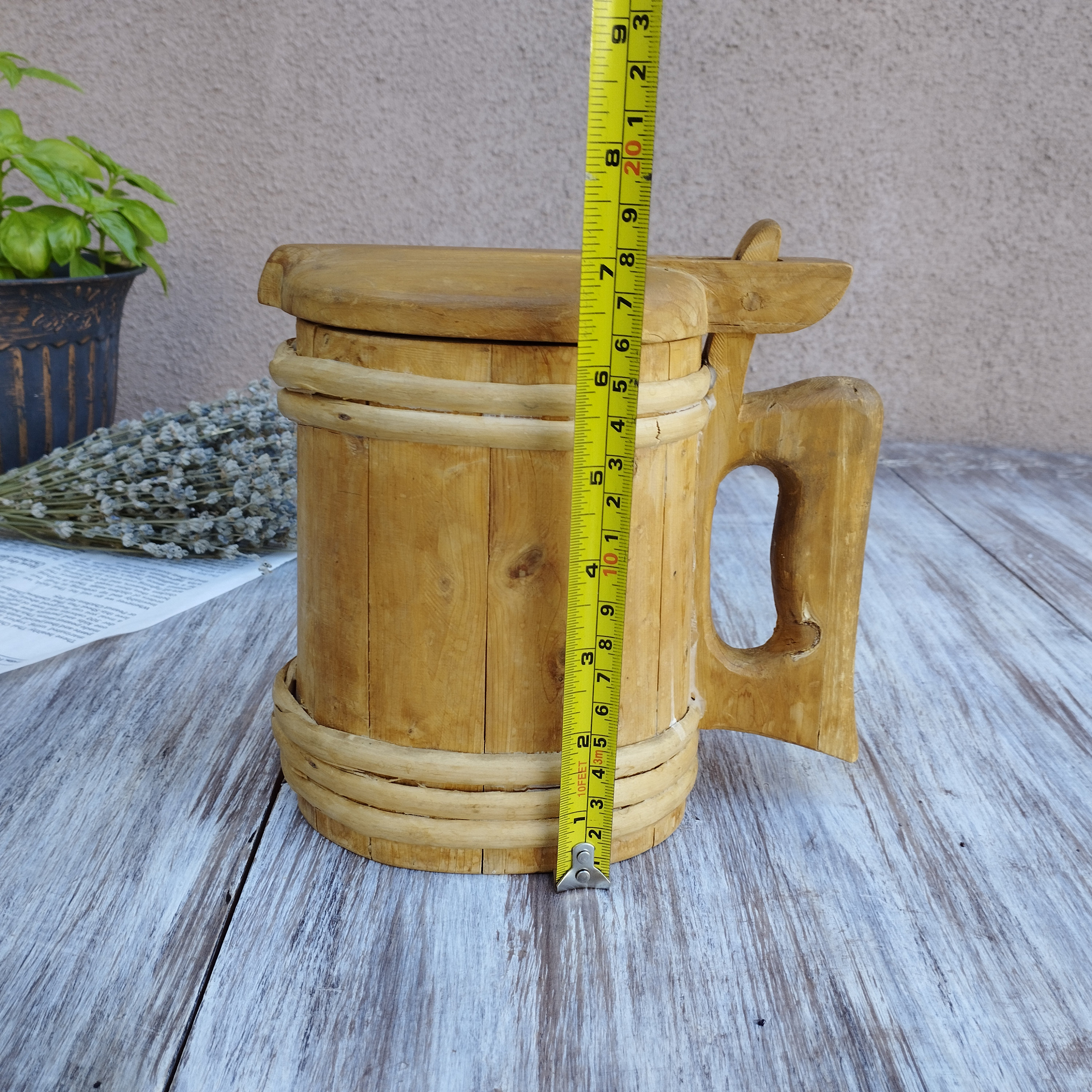 Wooden Beer Mug, Handmade Beer Stein, Old Collectible Wood Beer Mug ...
