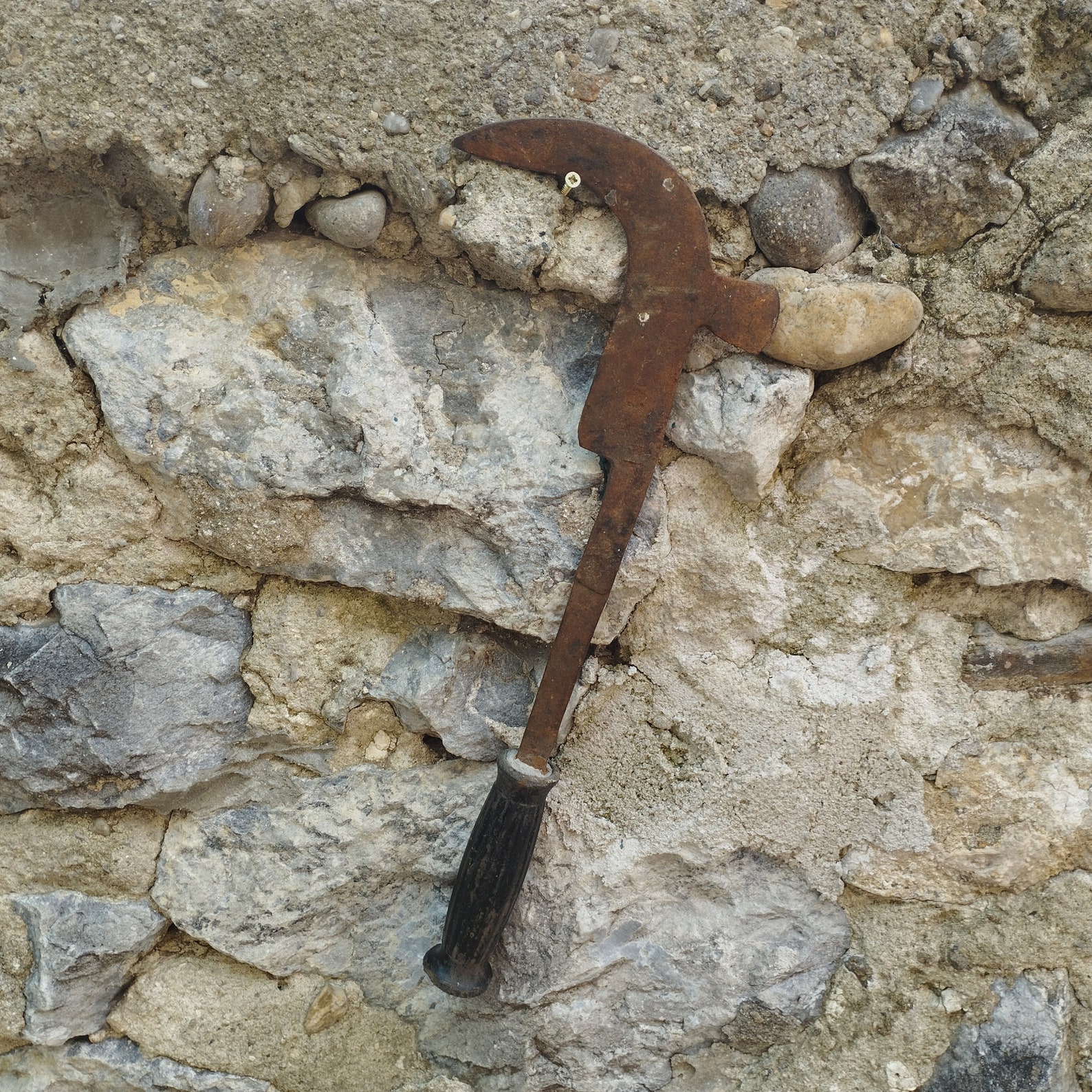 Retro Sickle With Handle, Billhook, Hand Forged Sickle, Primitive Rusty ...