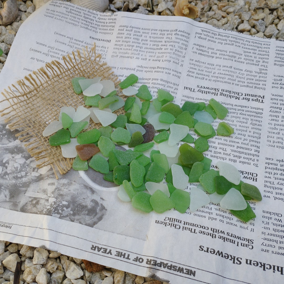 150 G Real Sea Glass, 100 Pcs. Beach Glass, Sea Glass for Crafts, Raw ...