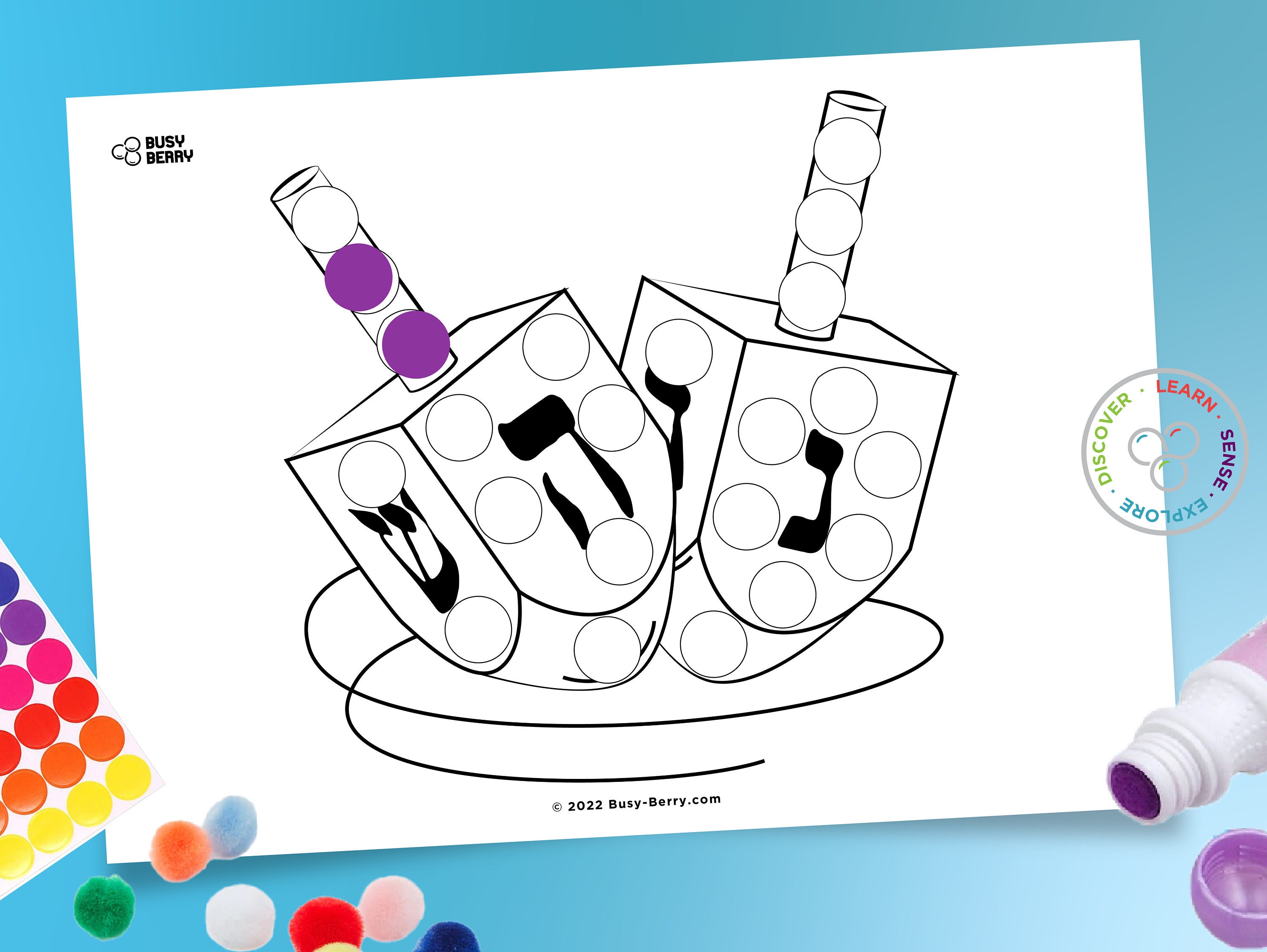 Do a Dot Hanukkah Chanuka Dot Art Pages Hanukah Coloring Page Chanuka ...